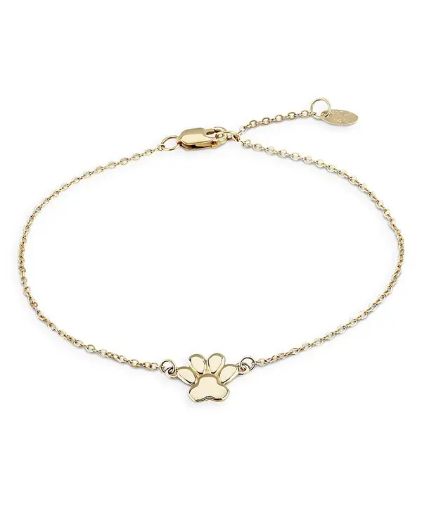 MOON & MEADOW 14k Yellow Dog Paw Chain Bracelet - Gold