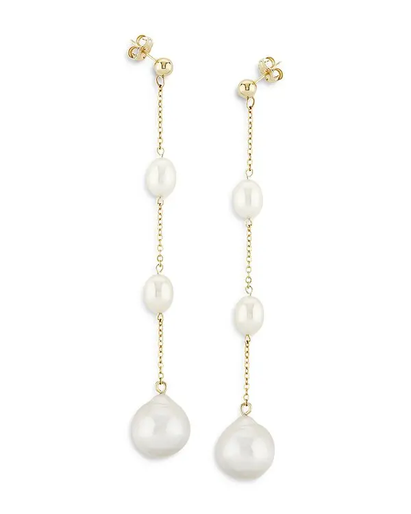 Bloomingdale'S Cultured Freshwater And Baroque Earrings In 14k Yellow Gold - Pearl
