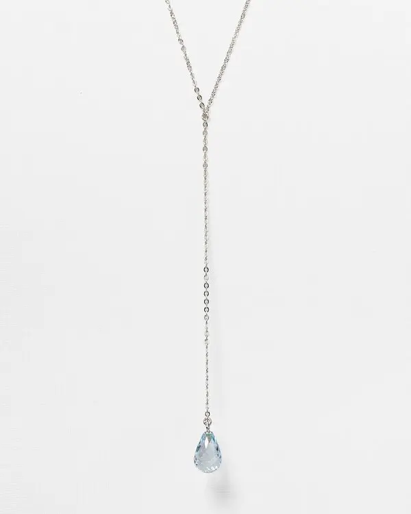 Aqua Sterling And Topaz Y Necklace