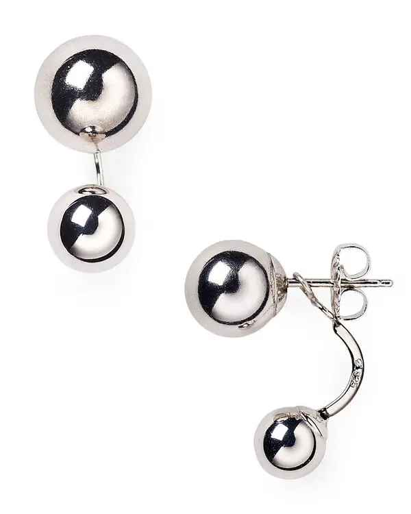 Aqua Earrings Sterling Ear Jackets - Silver