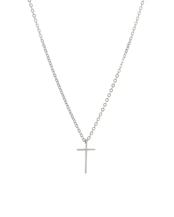Aqua Sterling Cross Pendant Necklace - Silver