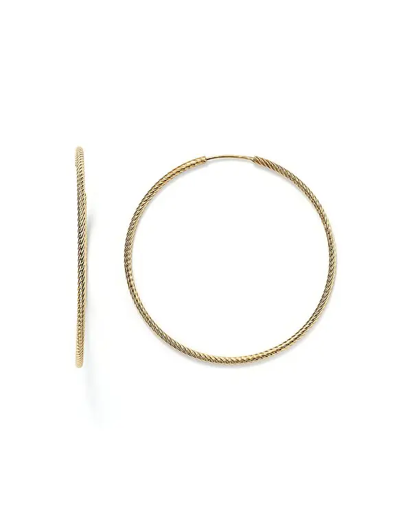 Bloomingdale'S 14k Yellow Twisted Hoop Earrings - Gold