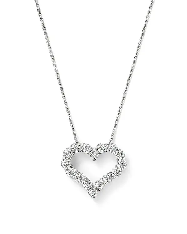 Bloomingdale'S Diamond Heart Pendant Necklace - White
