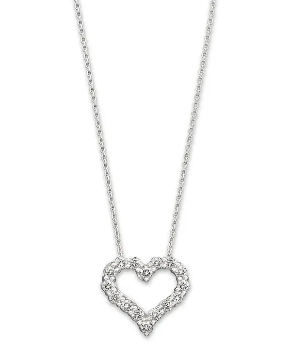 Bloomingdale'S Diamond Heart Pendant Necklace - White
