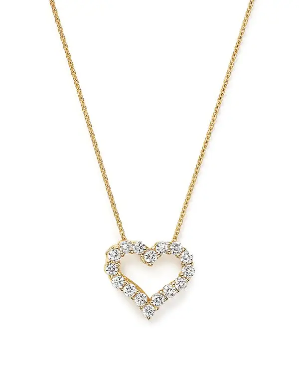 Bloomingdale'S Diamond Heart Pendant Necklace In 14k Yellow Gold, .25 Tcw - White/gold