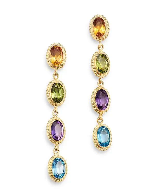 Bloomingdale'S 14k Yellow Gold Multi-gemstone Drop Earrings - Multi/gold