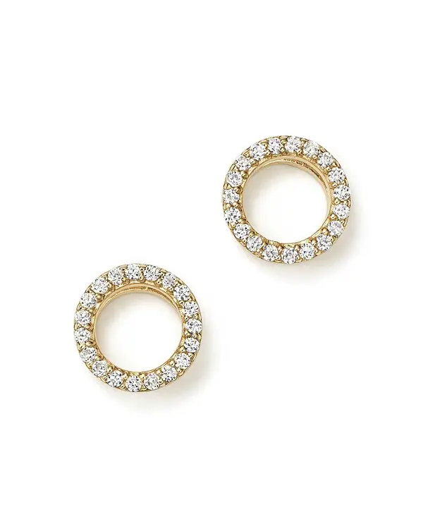 Bloomingdale'S Diamond Circle Stud Earrings - White/gold