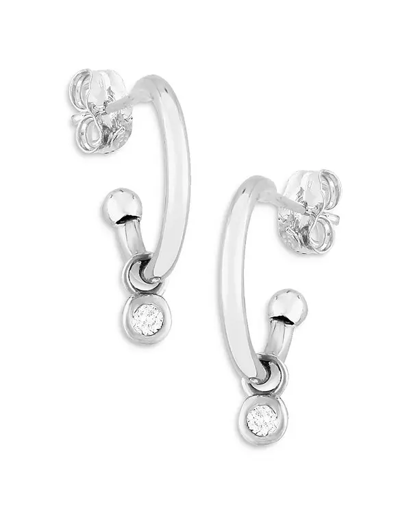 Bloomingdale'S Diamond Hoop Earrings, 0.06 Tcw - White
