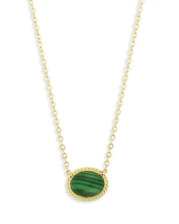 Bloomingdale'S Malachite Pendant Necklace - Green/gold