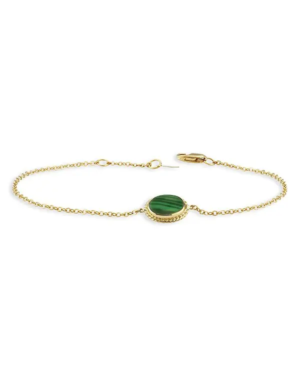 Bloomingdale'S 14k Yellow Gold Malachite Bracelet - Green/gold