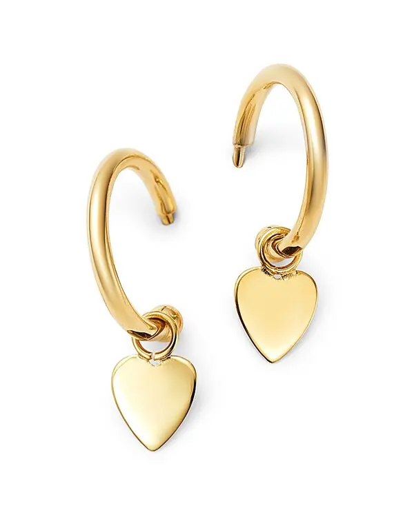 MOON & MEADOW 14k Yellow Dangling Heart Hoop Earrings - Gold