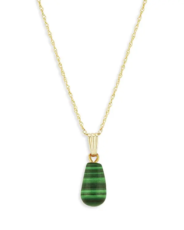Bloomingdale'S Malachite Pendant Necklace In 14k Yellow Gold - Green/gold