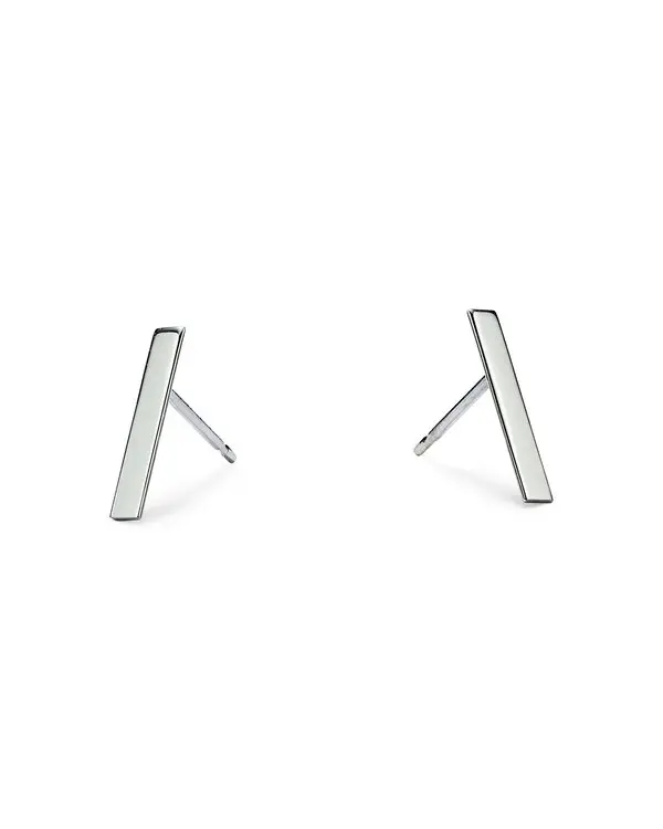 Bloomingdale'S Bar Stud Earrings In 14k Gold - White