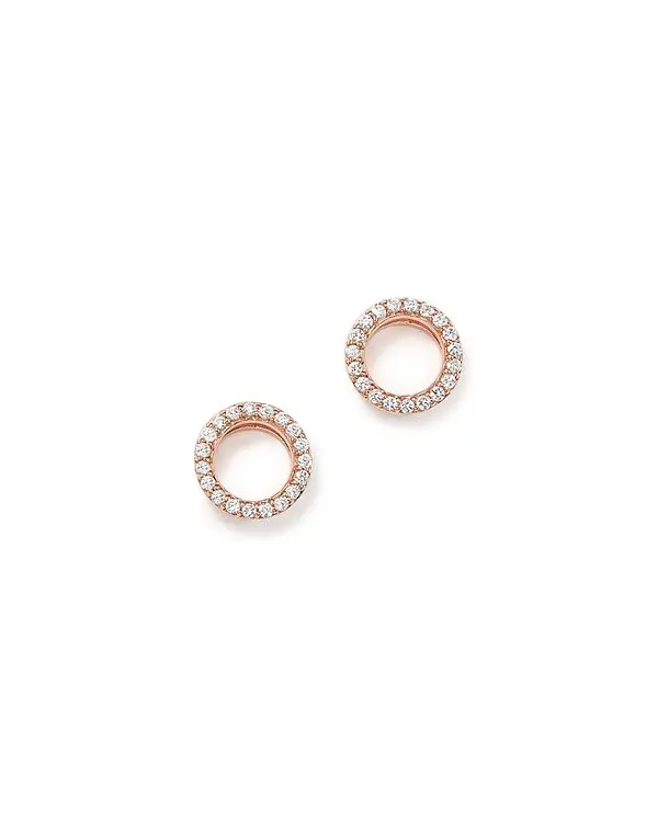 Bloomingdale'S Diamond Circle Stud Earrings - White/rose