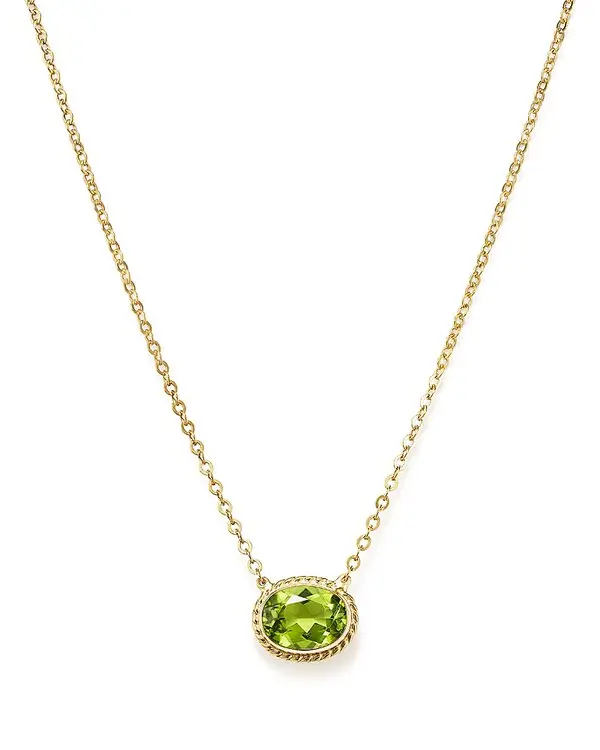 Bloomingdale'S Bezel Pendant Necklace - Peridot