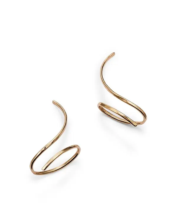 MOON & MEADOW 14k Yellow Wire Climber Earrings