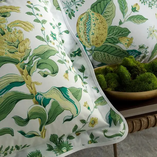MATOUK Schumacher Pomegranate Quilted Euro Sham - Citrus