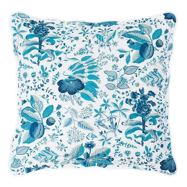 MATOUK Schumacher Pomegranate Quilted Euro Sham - Prussian Blue