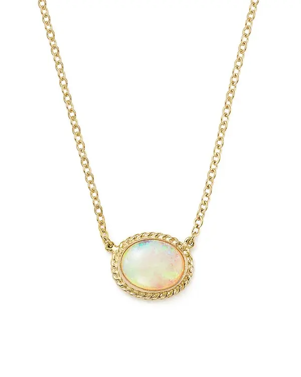 Bloomingdale'S Opal Oval Pendant Necklace In 14k Yellow Gold - White/gold
