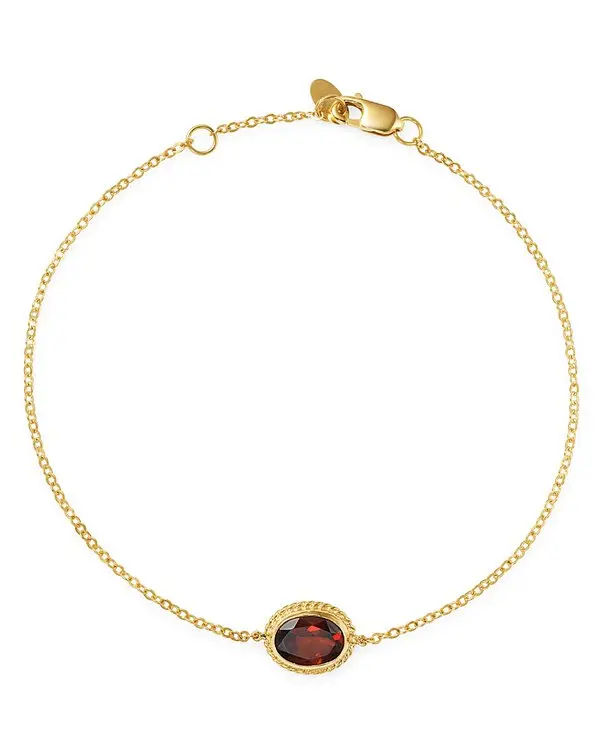 Bloomingdale'S 14k Yellow Gold Garnet Oval Bracelet - Red/gold