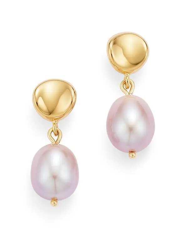 Bloomingdale'S 14k Yellow Gold Cultured Freshwater Pearl Drop Earrings - Pink/gold