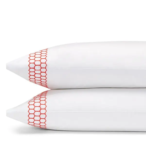 MATOUK Liana King Pillowcase, Pair - Coral