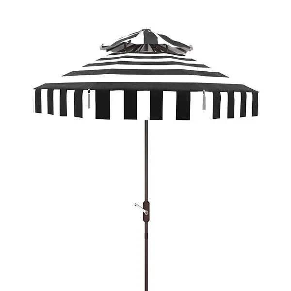 SAFAVIEH Elsa Fashion 9 Ft Tabletop Umbrella - Black/white