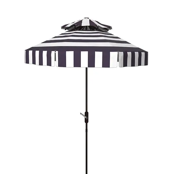 SAFAVIEH Elsa Fashion 9 Ft Tabletop Umbrella - Navy/white