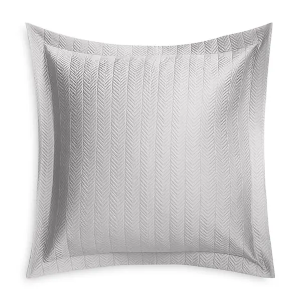 MATOUK Netto Quilted Euro Sham - Silver