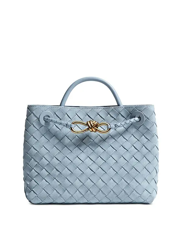 Bottega Veneta Andiamo Intrecciato Leather Top Handle Bag - Basalt