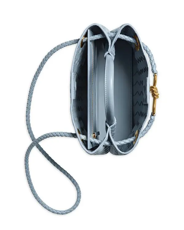 Bottega Veneta Andiamo Intrecciato Leather Top Handle Bag - Basalt