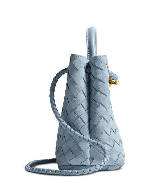 Bottega Veneta Andiamo Intrecciato Leather Top Handle Bag - Basalt