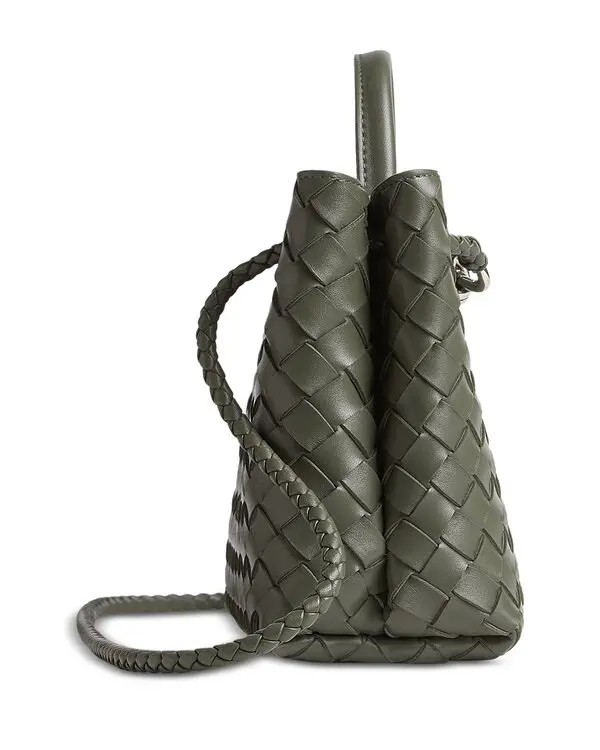 Bottega Veneta Andiamo Intrecciato Leather Top Handle Bag - Pickle
