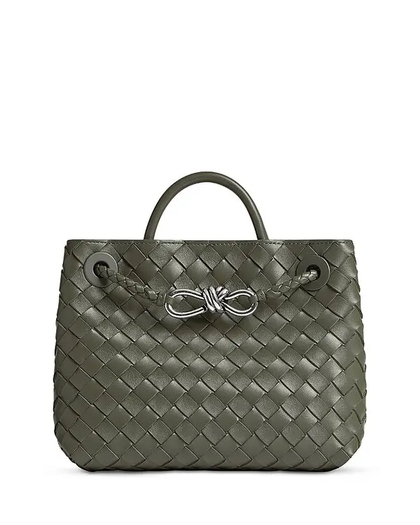 Bottega Veneta Andiamo Intrecciato Leather Top Handle Bag - Pickle