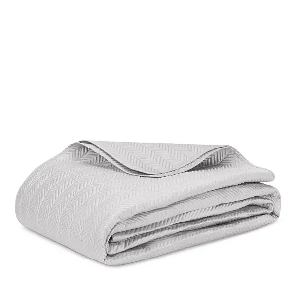 MATOUK Netto Quilted Coverlet, King - Silver