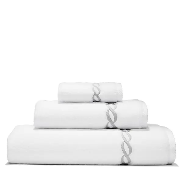 MATOUK Classic Chain Milagro Bath Towel Exclusive - White/pearl Grey