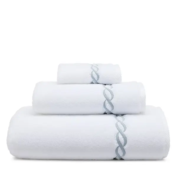 MATOUK Classic Chain Milagro Bath Towel Exclusive - White/pool