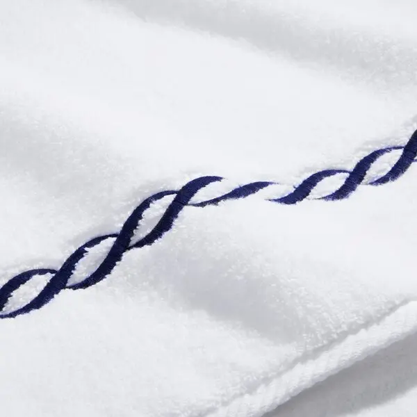 MATOUK Classic Chain Milagro Fingertip Towel Exclusive - White/navy