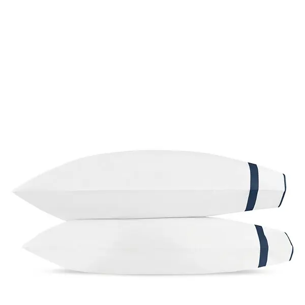 MATOUK Louise Standard Pillowcase, Pair - Navy