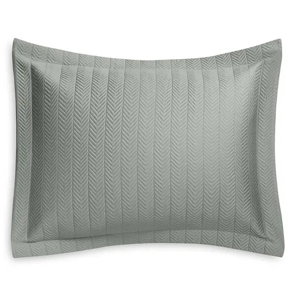 MATOUK Netto Quilted King Sham - Celadon