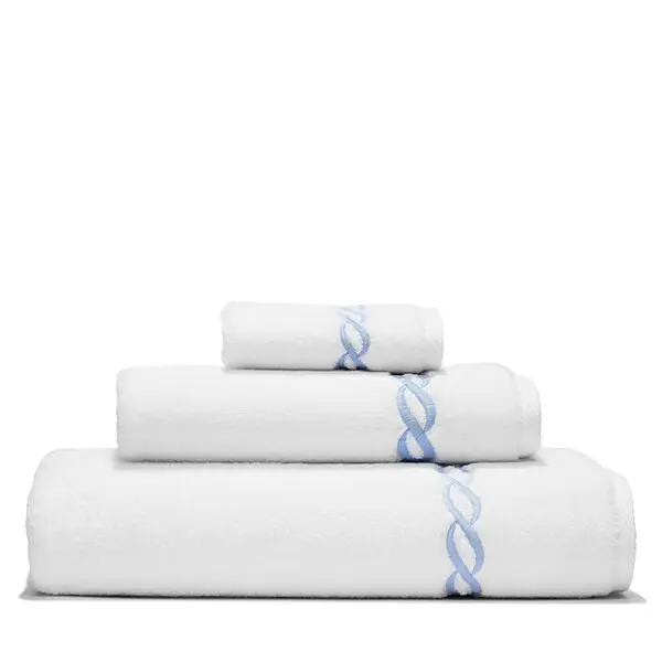 MATOUK Classic Chain Milagro Washcloth Exclusive - White/blue