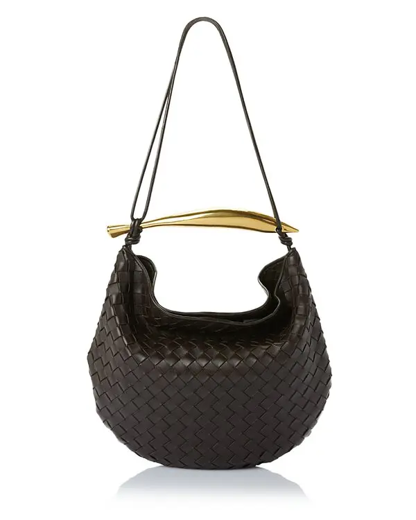 Bottega Veneta Medium Intrecciato Leather Sardine Shoulder Bag - Fondant/brass