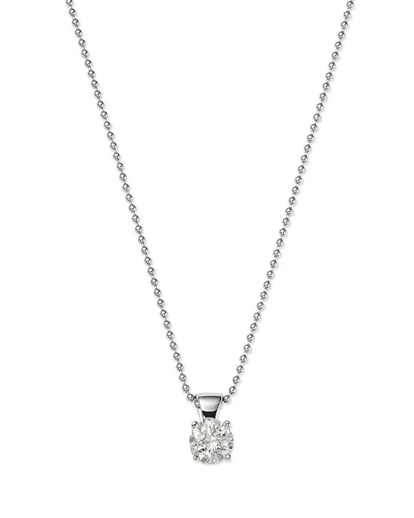 Bloomingdale'S Diamond Solitaire Pendant Necklace In 18k Gold - White