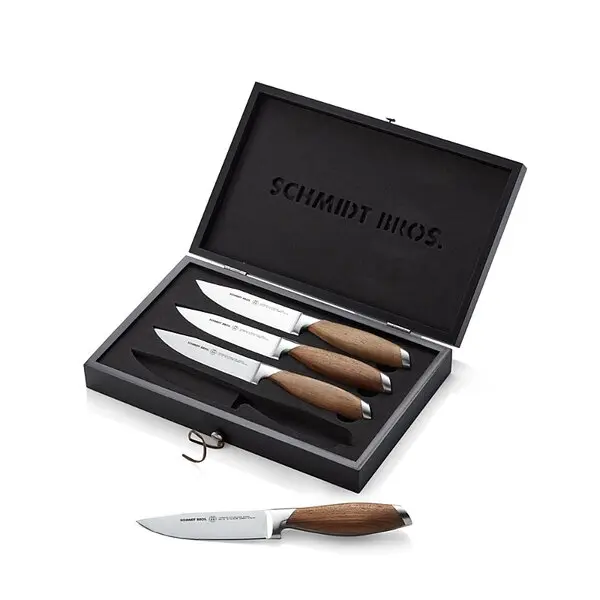 SCHMIDT BROTHERS Bonded 4-piece Jumbo Steak Knife Set - Teak