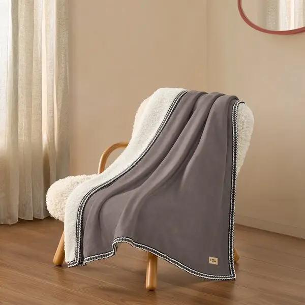 UGG Kirkwood Braid Throw Blanket, 50 X 70 - Charcoal