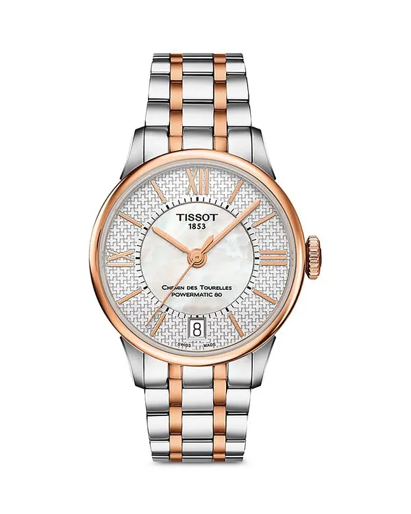 TISSOT Chemin Des Tourelles Watch - Silver/rose Gold