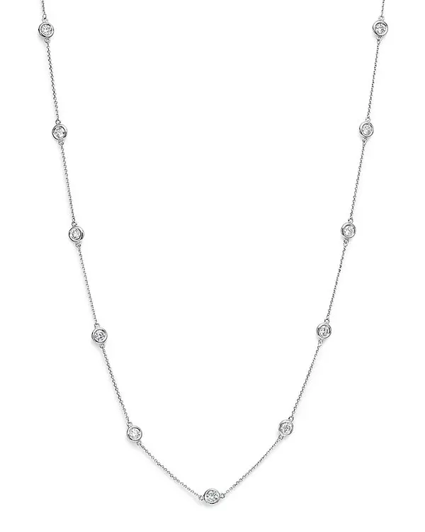 Bloomingdale'S Diamond Station Necklace - White