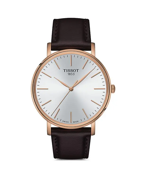 TISSOT Everytime 40mm Strap Watch - Silver/brown
