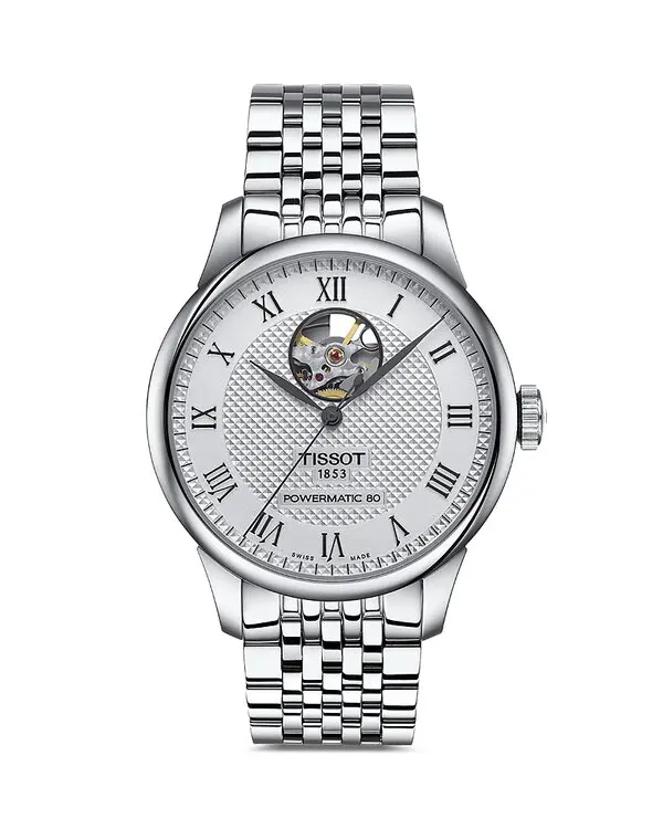 TISSOT Le Locle Powermatic 80 Open Heart Watch - Silver