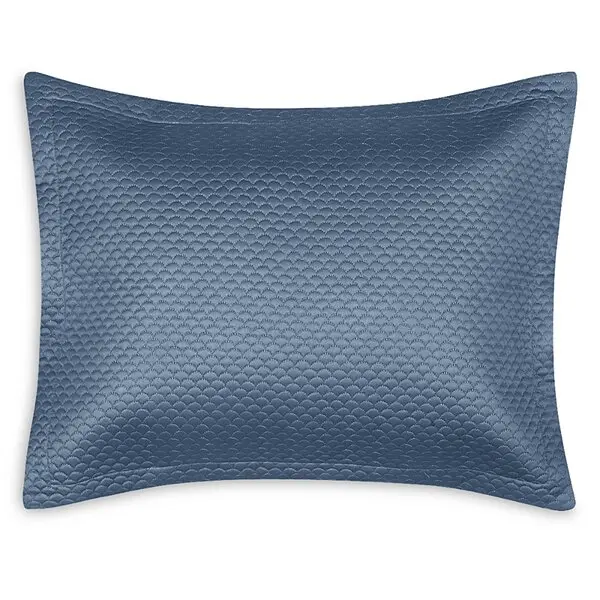 MATOUK Alba Quilted Boudoir Sham - Steel Blue